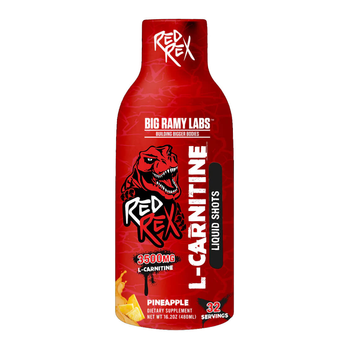 Big Ramy Labs Red Rex L-Carnitine Liquid Shots 3500Mg.-Pineapple ...